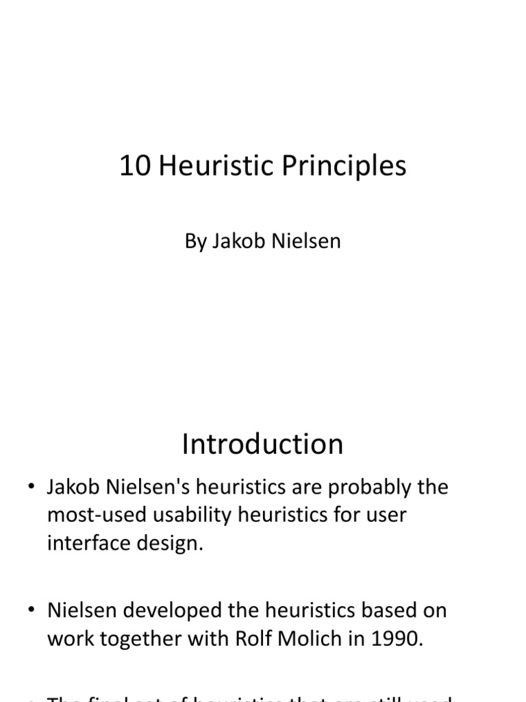 10 Heuristic Principles | PDF | Usability | User Interface Design