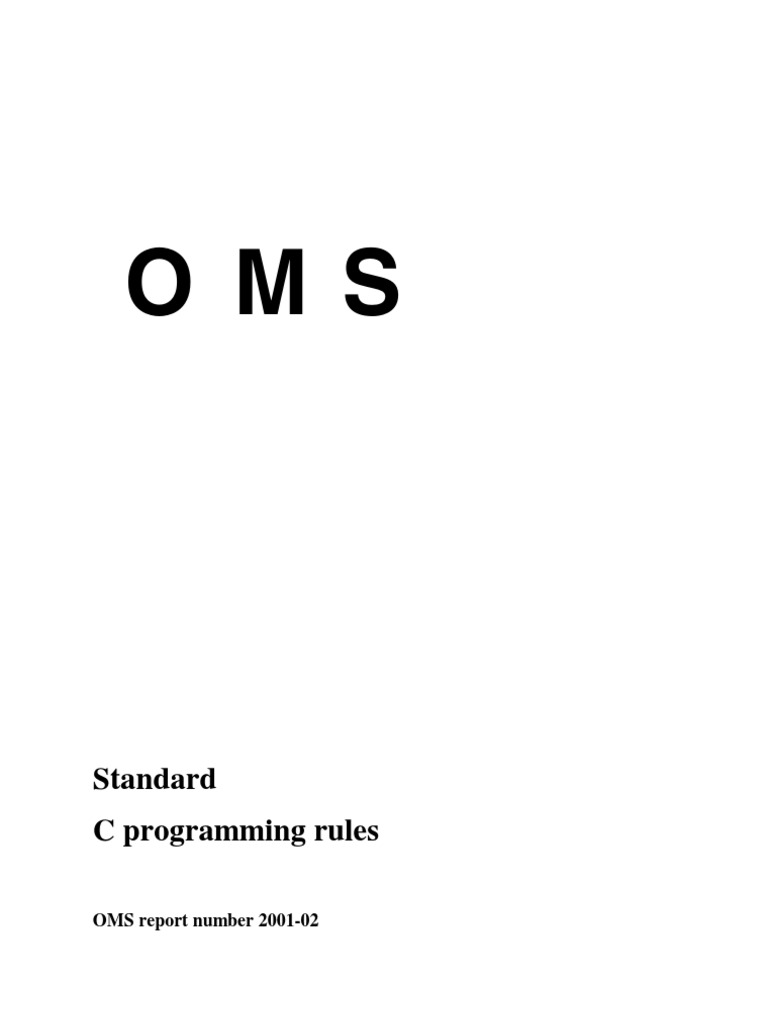 OMS-Stand C Programming Rules | PDF | C (Programming Language) | Subroutine