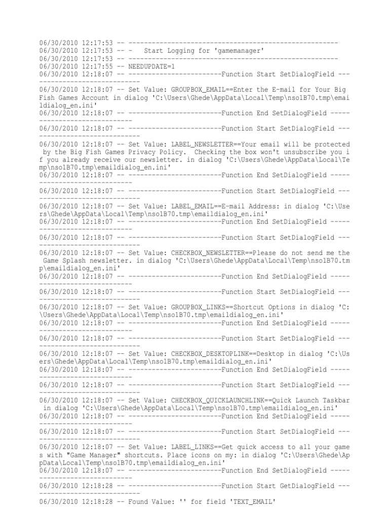 Game Manager Install Log | PDF