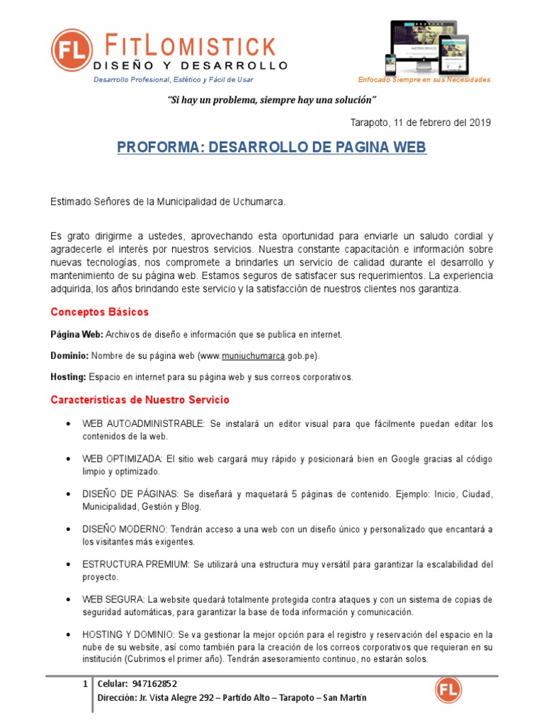 Proforma Web para Municipalidad | PDF | Red mundial | Internet y web
