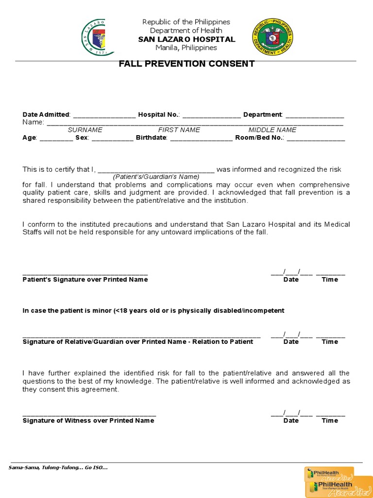 Fall Prevention Consent | PDF