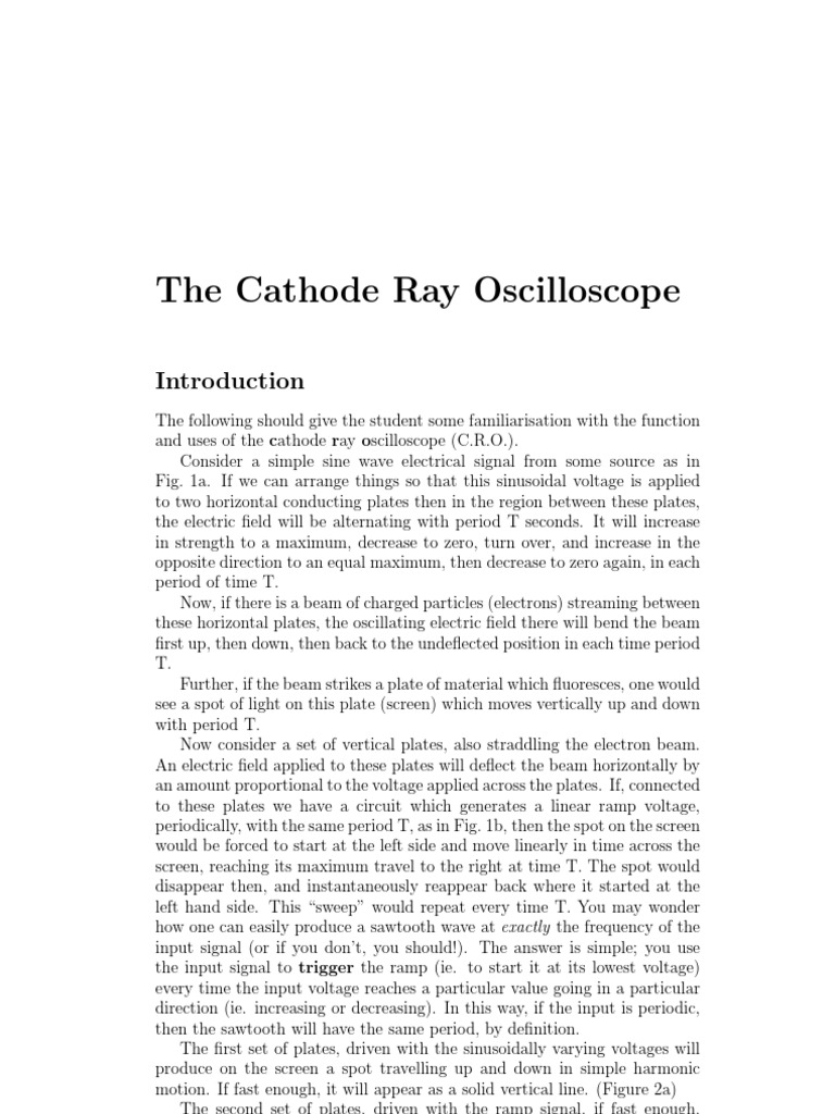 The Cathode Ray Oscilloscope | PDF