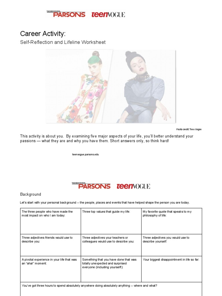 Parsons Teen Vogue Self Reflection | PDF | Cognition | Psychology