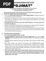 Contoh Peraturan Kost / Tata Tertib Kost | PDF