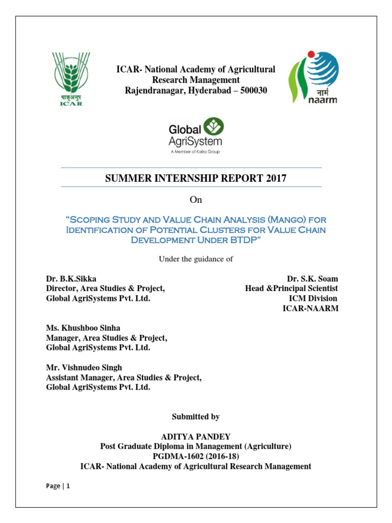 Aditya Pandey - Summer Internship Report PDF | PDF | Data Analysis ...