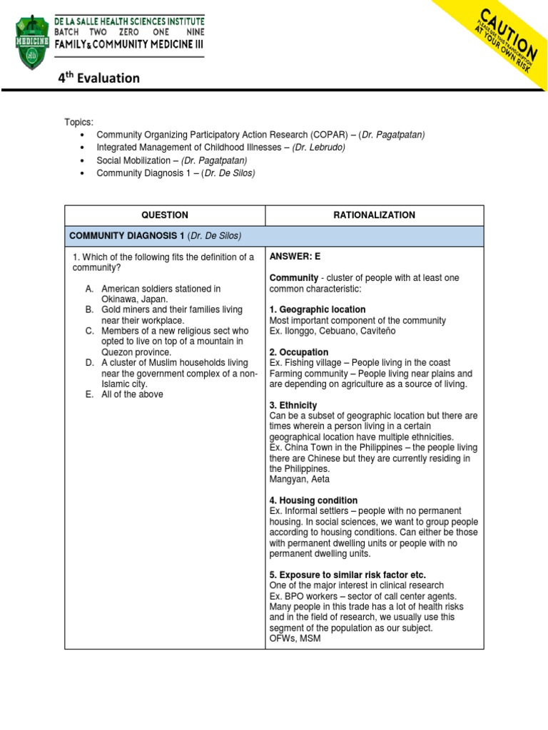 Commed 3 - Evals 4 PDF | PDF | Public Health | Evaluation