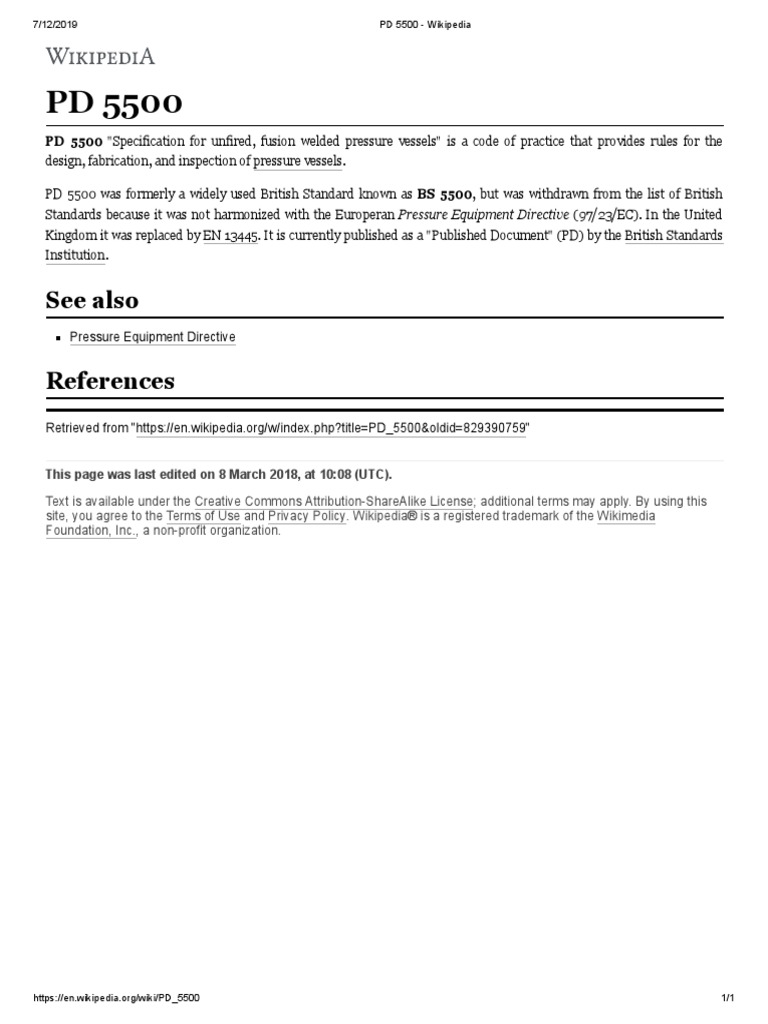 PD 5500 - Wikipedia | PDF | Home & Garden | Technology & Engineering