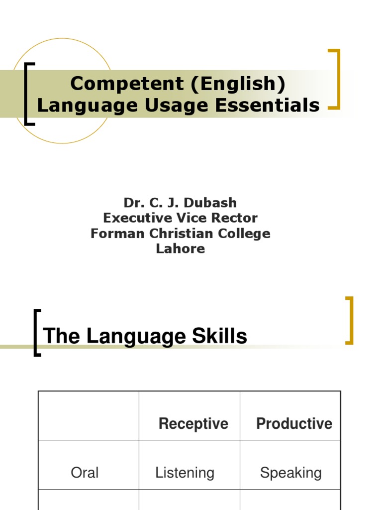 Language Skills | PDF | English Language | Foreign Language