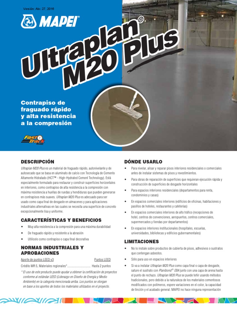 Mapei Ultraplan M20plus | PDF | Madera | Liderazgo en Energía y Diseño ...