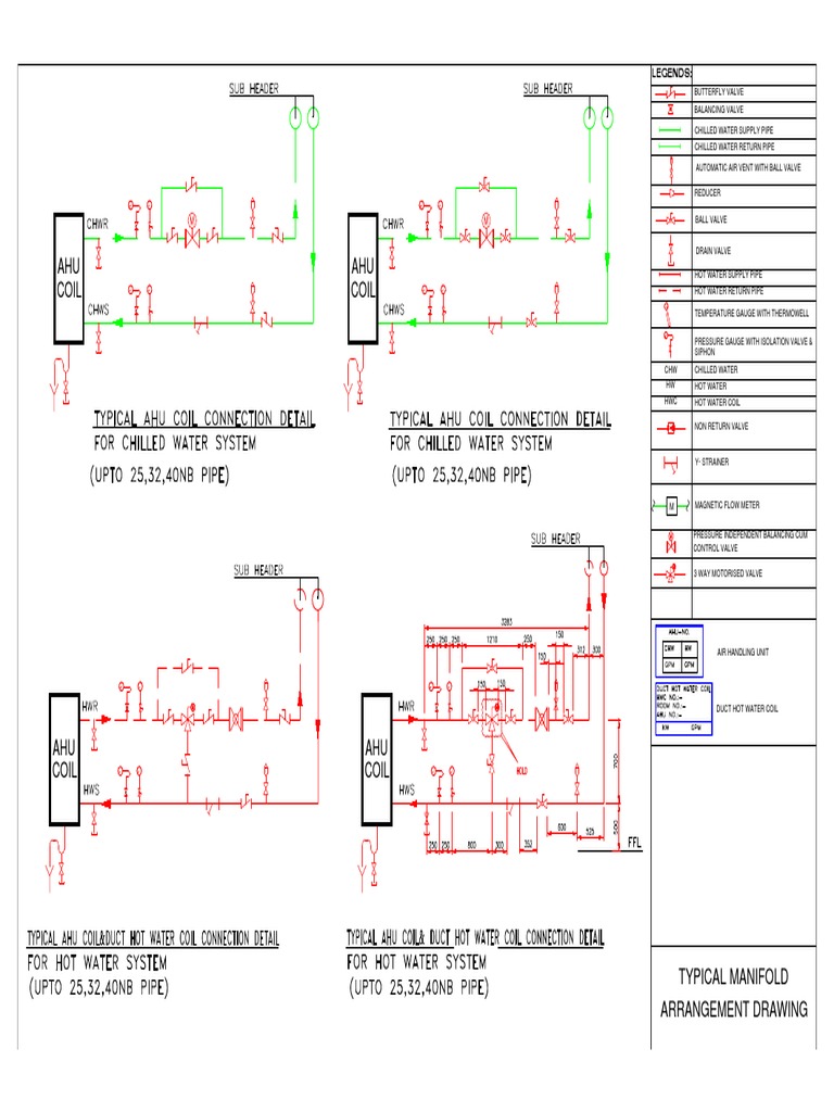 AHU Typical Manifold Arrangement Drawing PDF | PDF