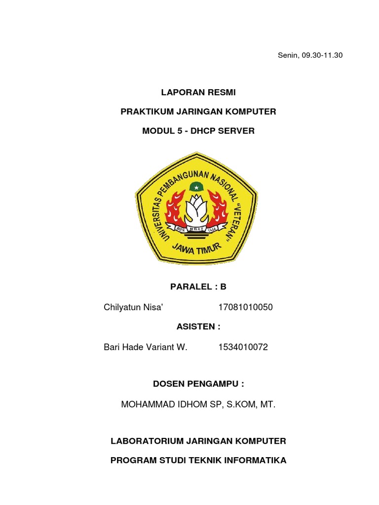 Laporan Resmi Praktikum Jaringan Komputer Modul 5 - DHCP Server | PDF