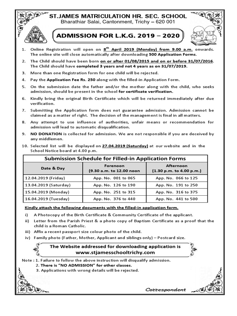 LKG Online Application Instructions 2019 2020 Final With Website ...