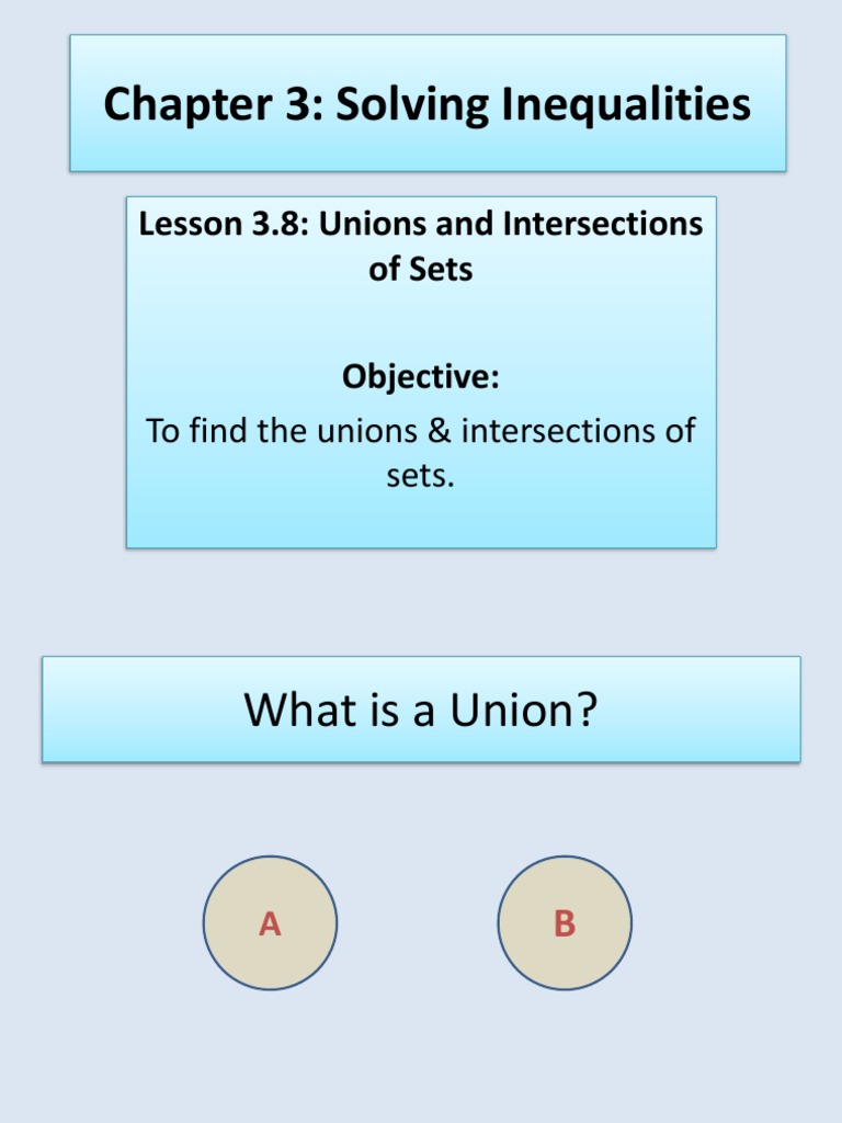 Union and Intersection of Sets | PDF