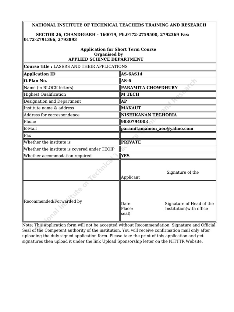 National Institute of Technical Teachers Training and Research | PDF