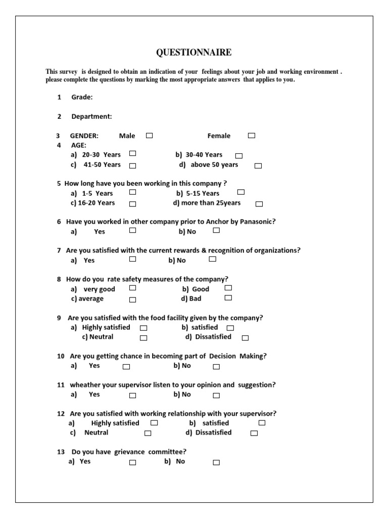 QUESTIONNAIRE | PDF | Applied Psychology | Learning
