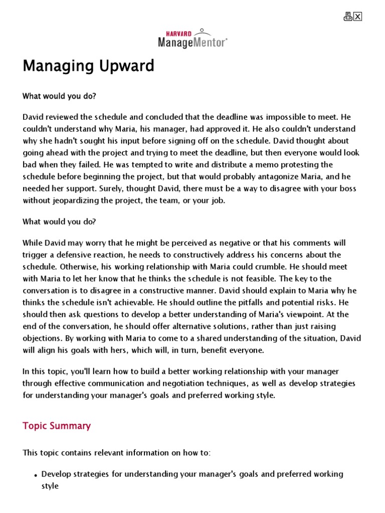 Managing Upward | PDF | Negotiation | Leadership