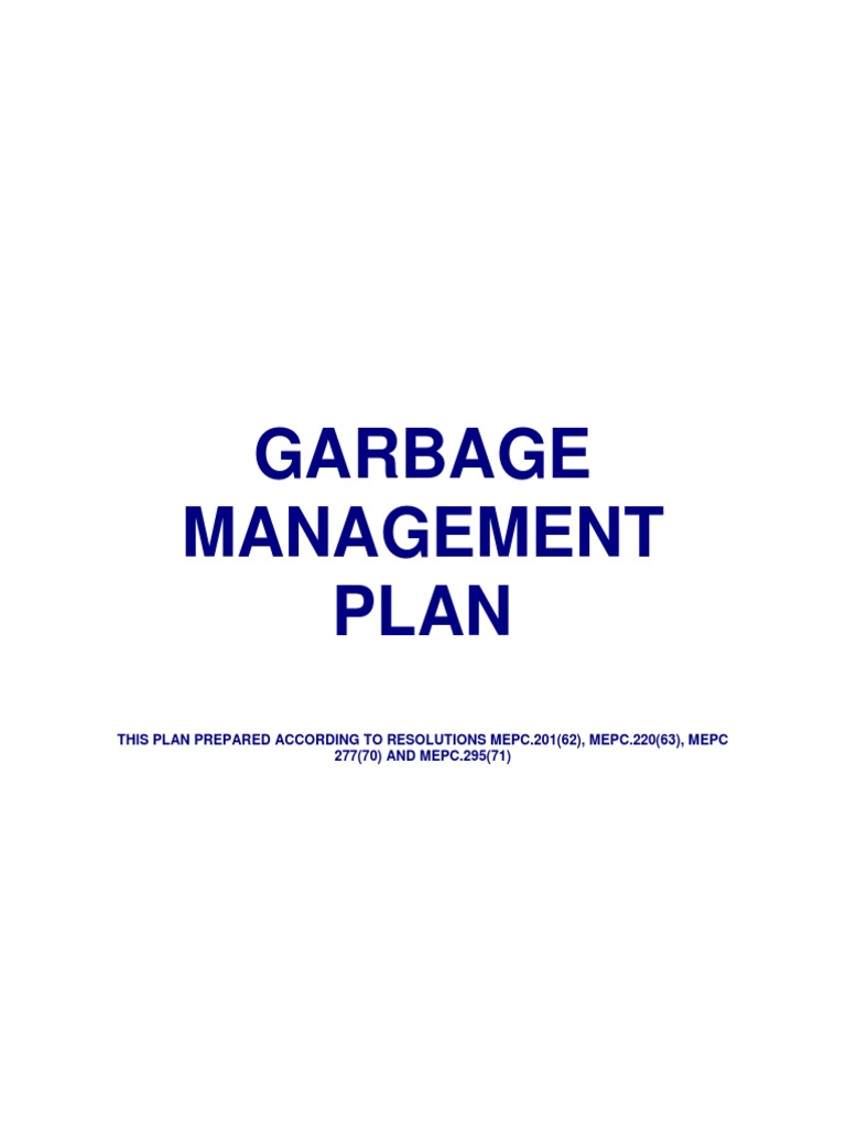 Garbage Management Plan for Ships | PDF