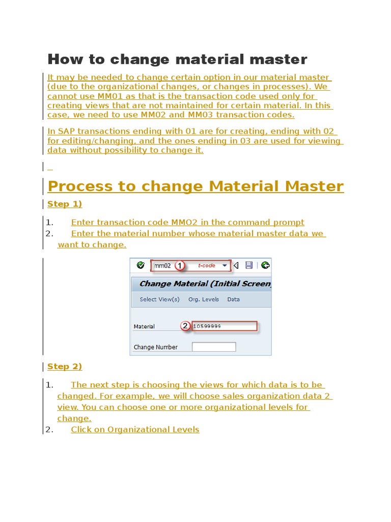 4.how To Change Material Master | PDF