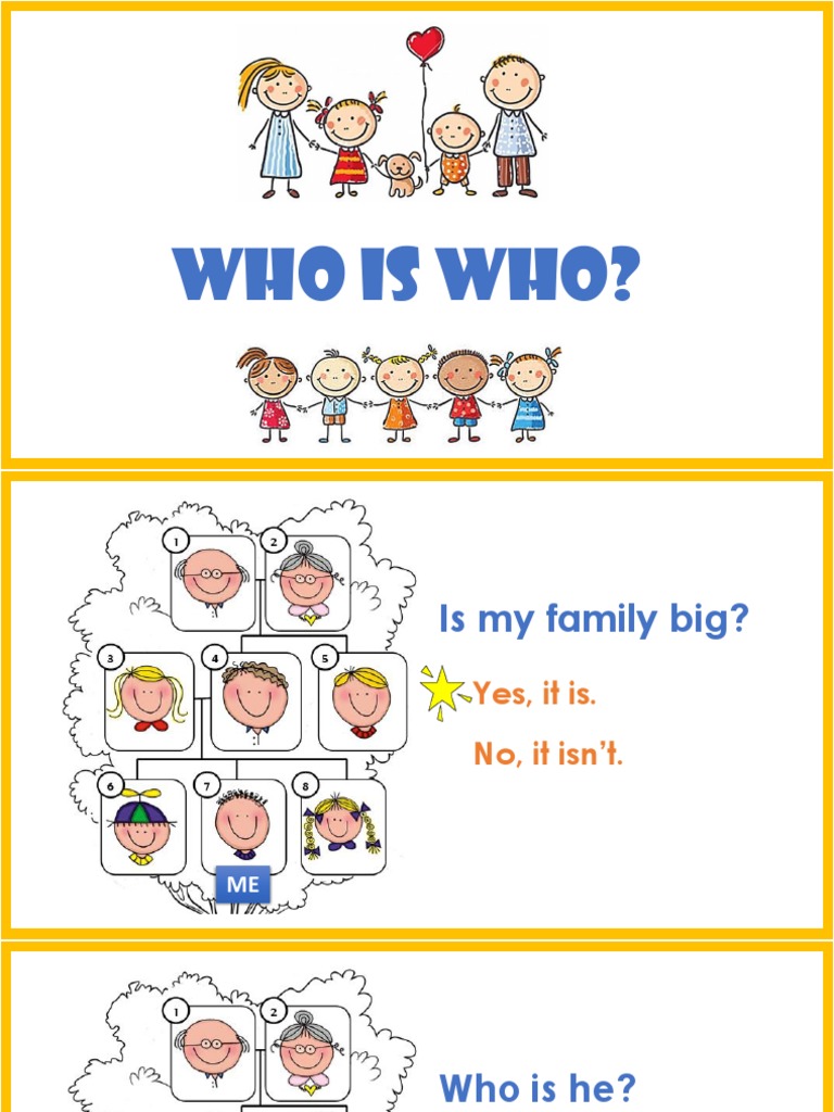 Who Is Who Family Picture Description Exercises - 79962 | PDF | Social ...