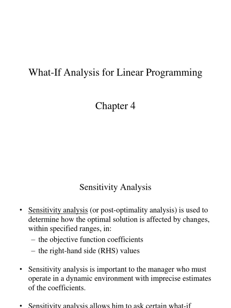 LP SensitivityAnalysis | PDF | Sensitivity Analysis | Mathematical Optimization