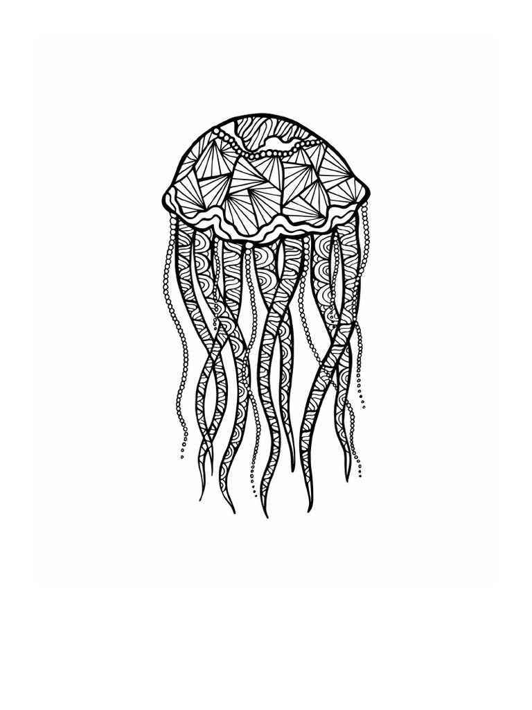 Mindfulness Colouring Sheet PDF Jelly Fish | PDF
