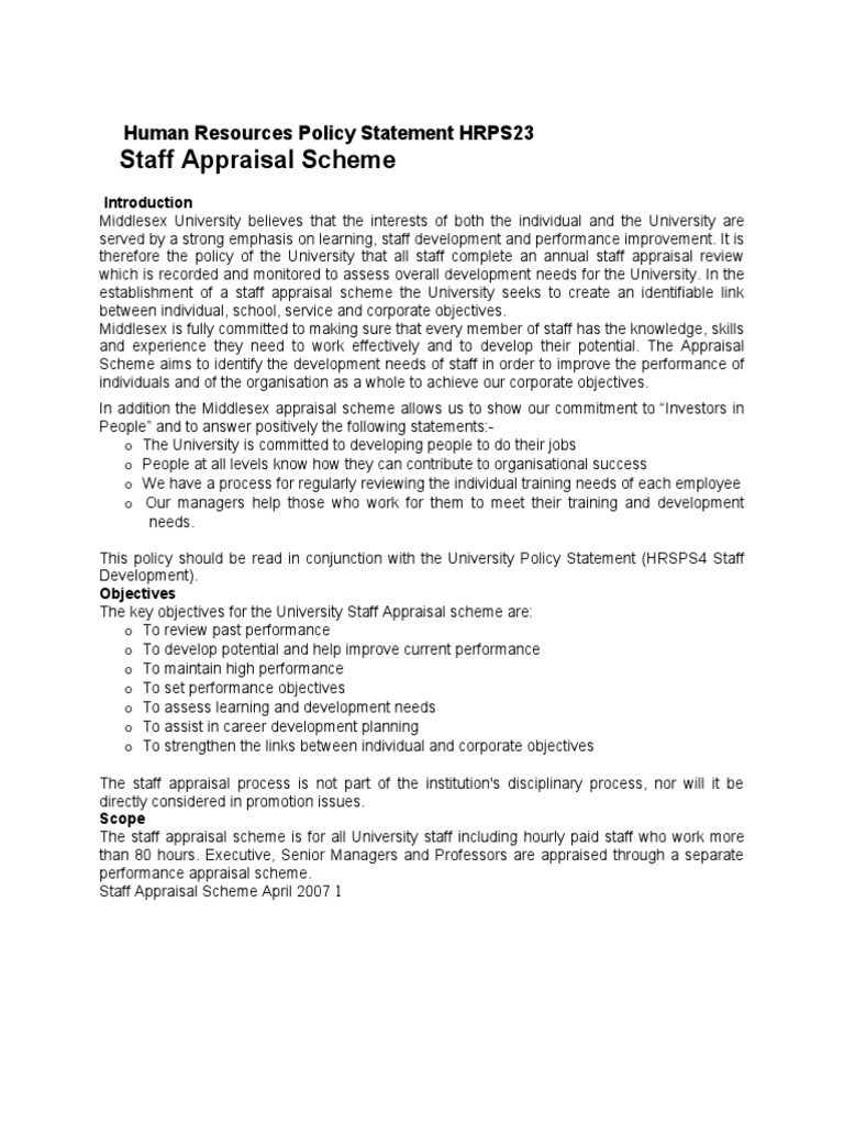 Human Resources Policy Statement HRPS23 | PDF | Business | Performance ...