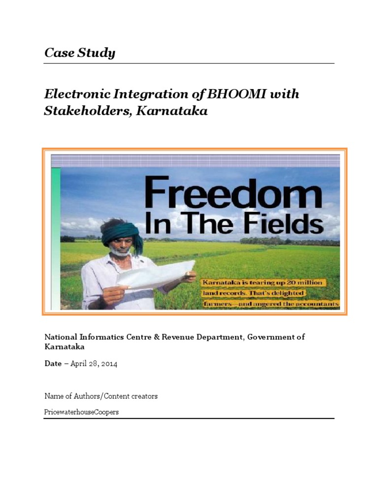 Karnataka BHOOMI Integration Case Study | PDF | Web Service | Databases