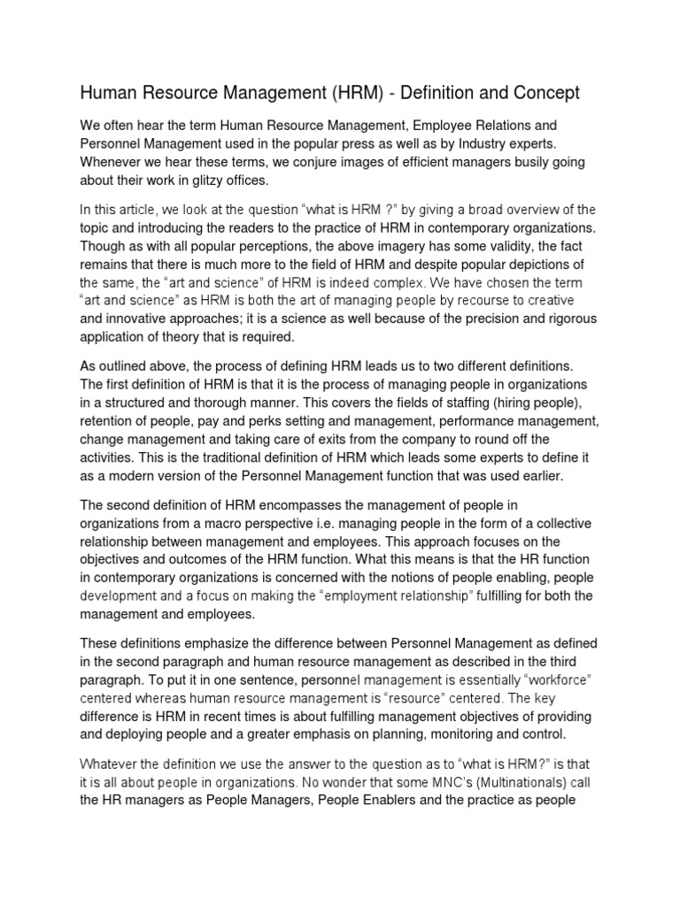 Human Resource Management | Download Free PDF | Human Resources | Human ...