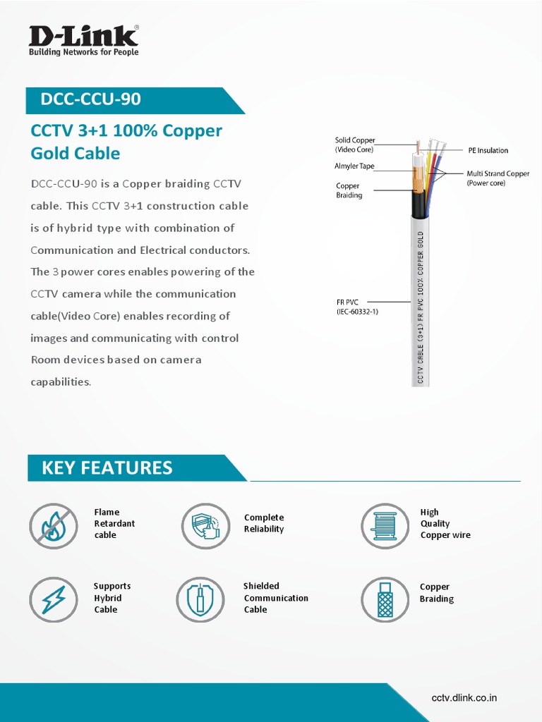 D Link Gold CCTV CABLE SPECIFICATIONS | PDF | Coaxial Cable ...