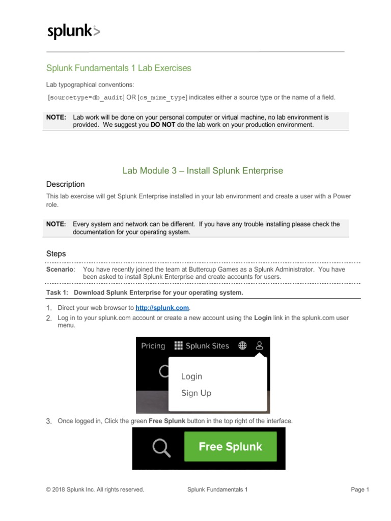 SplunkFundamentals1 Module3 | PDF | World Wide Web | Internet & Web