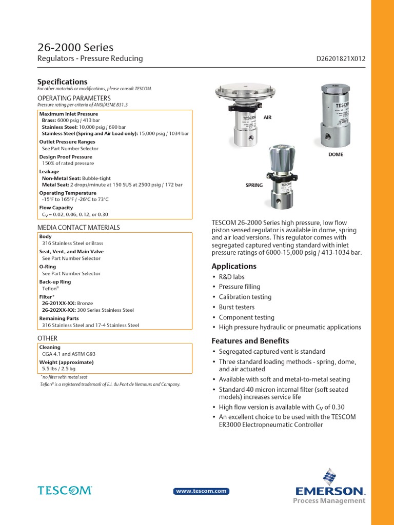 Tescom 26-2000 | PDF | Valve | Building Engineering