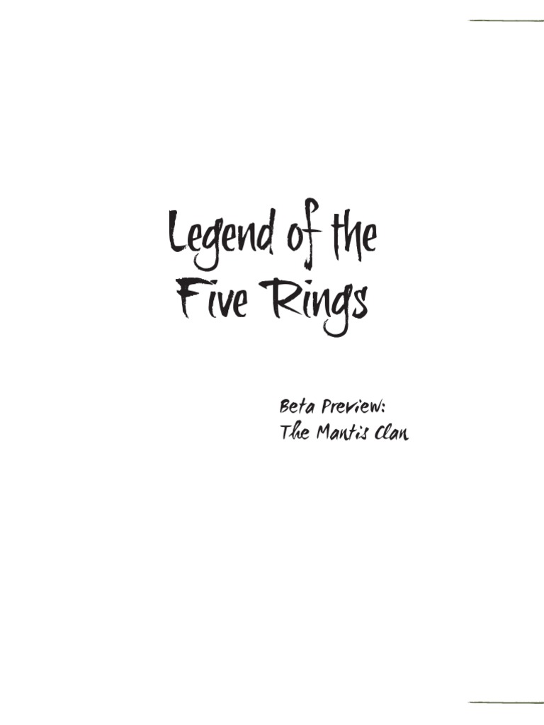 Legend of The Five Rings: Beta Preview: The Mantis Clan | PDF | Samurai