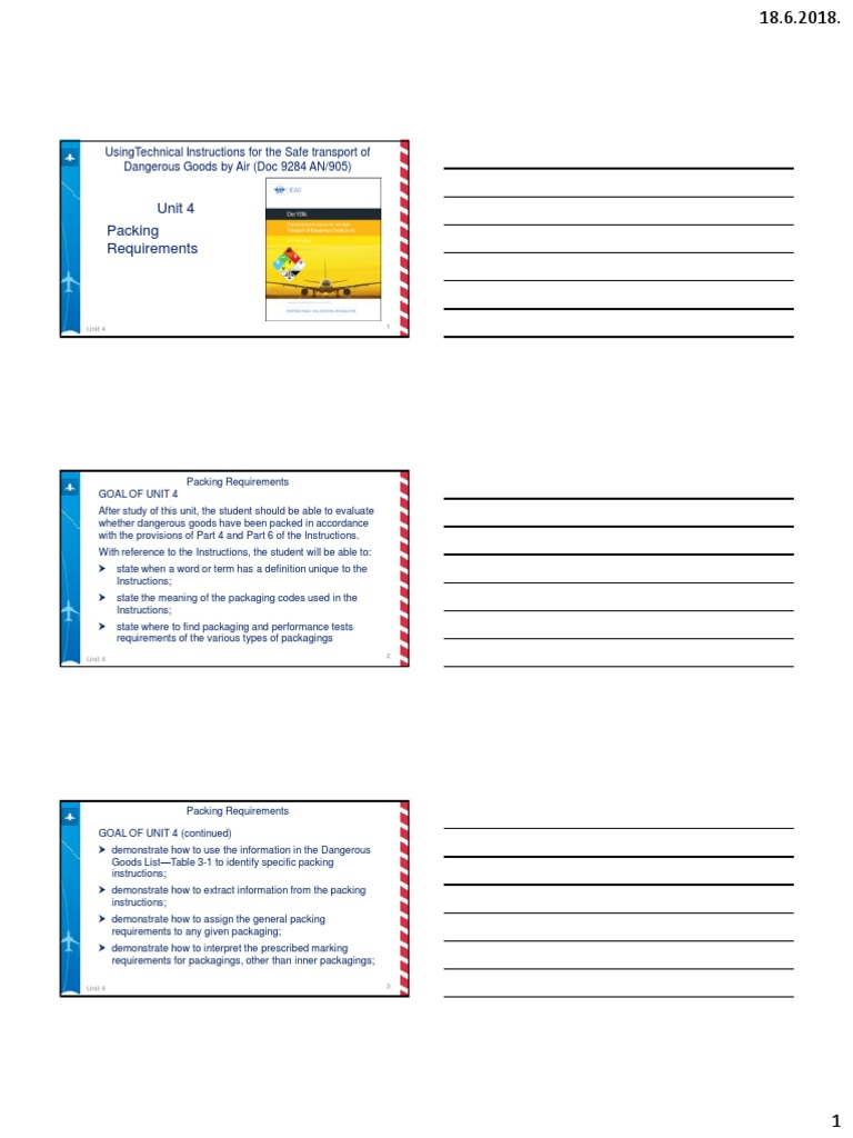 Unit 4 Packing Requirements | PDF | Packaging And Labeling | Dangerous ...