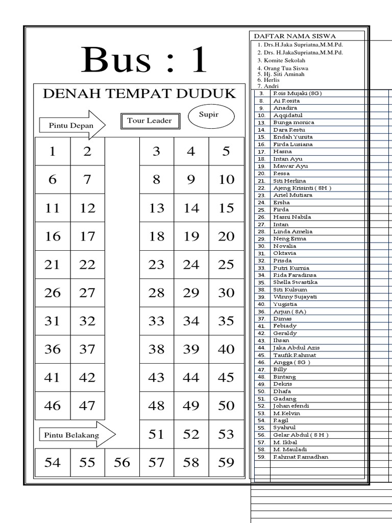 Seating Arrangement and Student List for Three School Buses | PDF