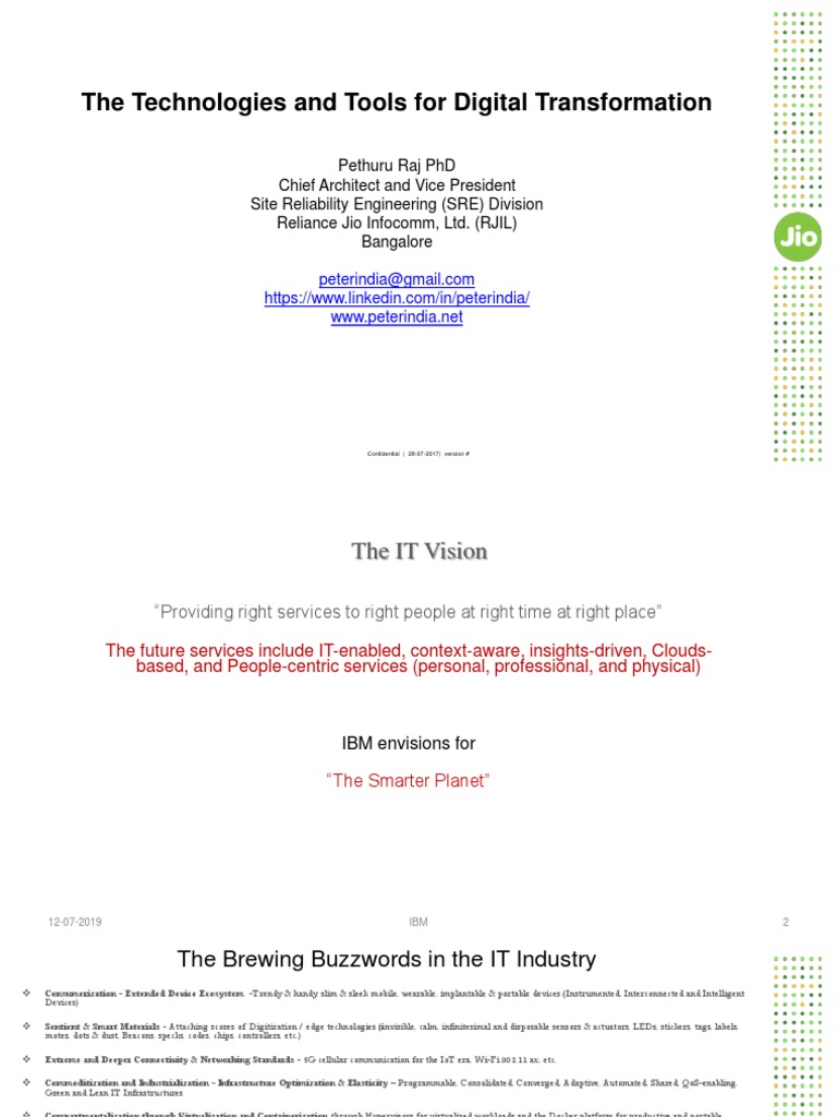 Digital Transformation Technologies and Tools | PDF | Internet Of ...