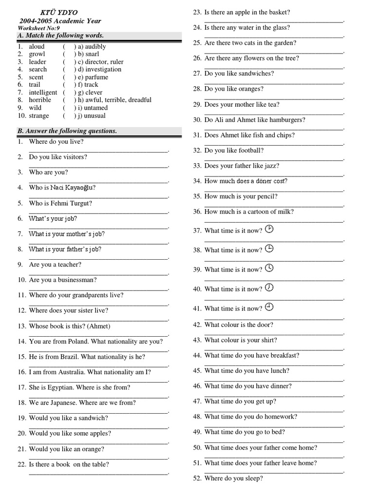 Beginner WH Questionnaire | PDF | Meal | Eating Behaviors Of Humans