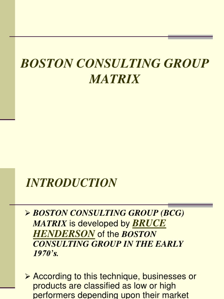 Boston Consulting Group Matrix | PDF | Economies | Market (Economics)