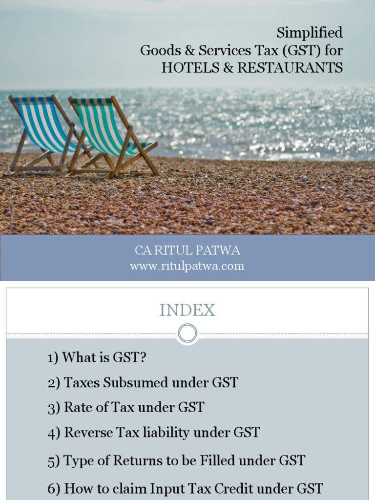 Simplified Goods & Services Tax (GST) For Hotels & Restaurants | PDF ...