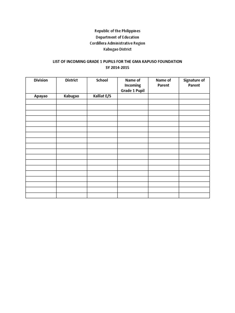 Incoming Grade 1 | PDF