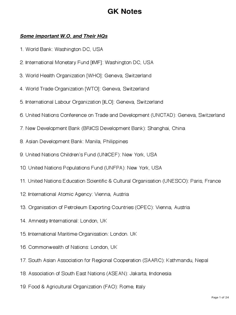 GK Notes Part 1 | PDF | South Asia | Atmosphere