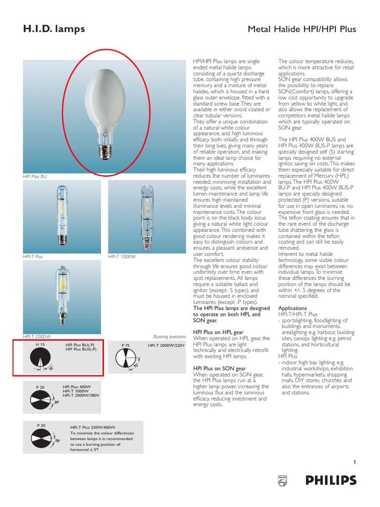 HPI Plus - HPI-T Plus | PDF | Incandescent Light Bulb | Components