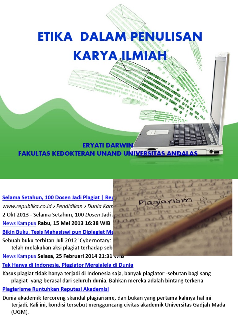 Etika Penulisan Karya Ilmiah PDF | PDF