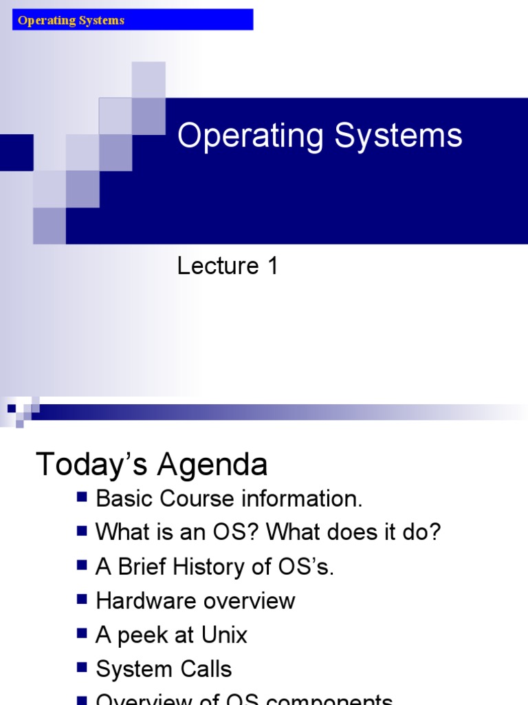Lec1 Intro | PDF | Operating System | Process (Computing)