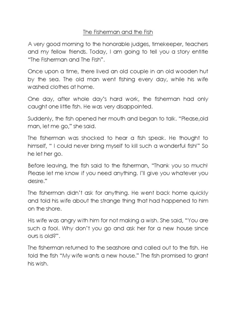 The Fisherman and The Fish | PDF