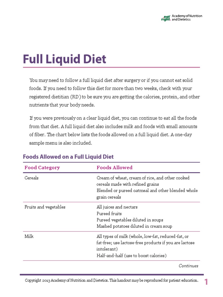 Full Liquid Diet | Download Free PDF | Drink | Milkshake