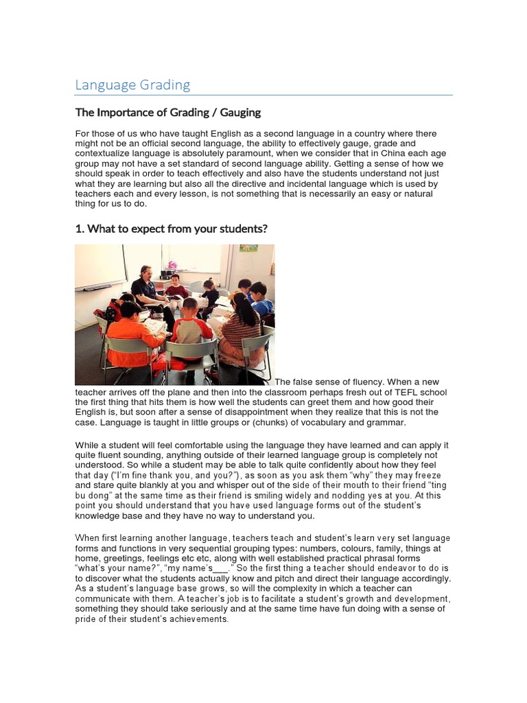 Language Grading | PDF | Fluency | Teachers