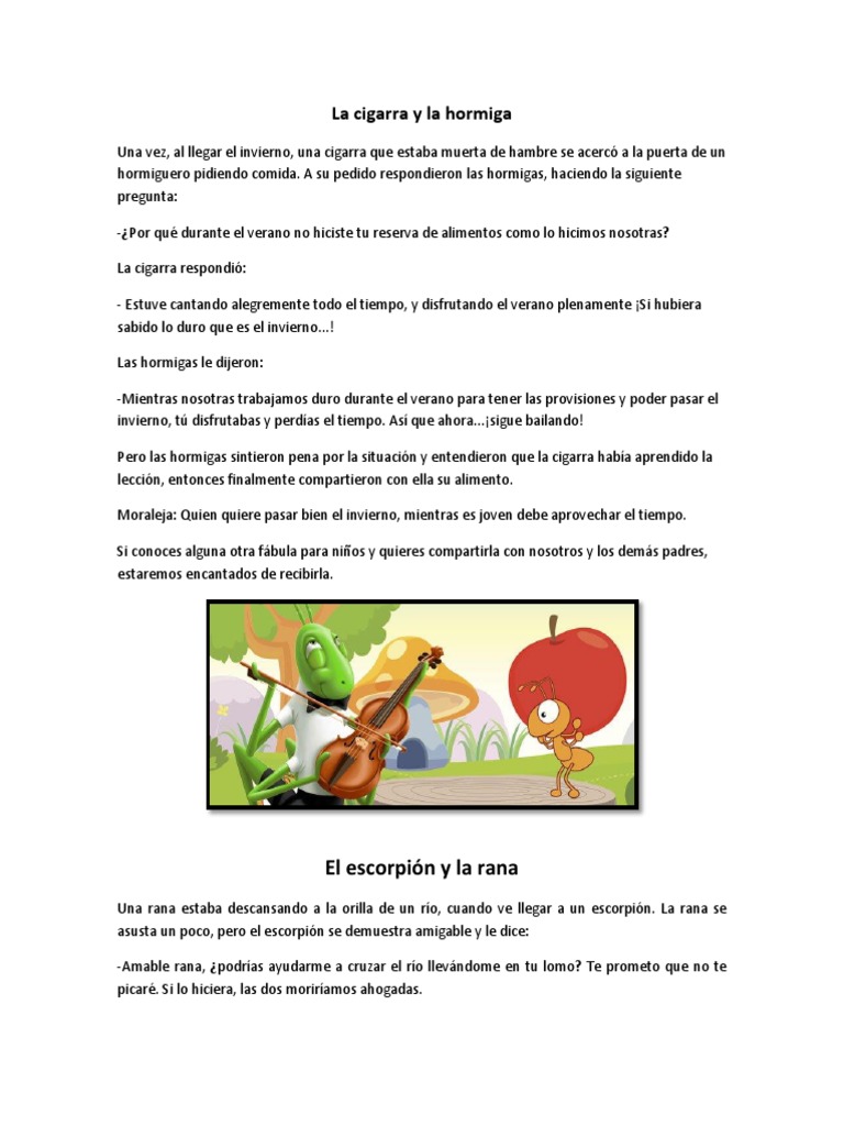 La Cigarra y La Hormiga | PDF