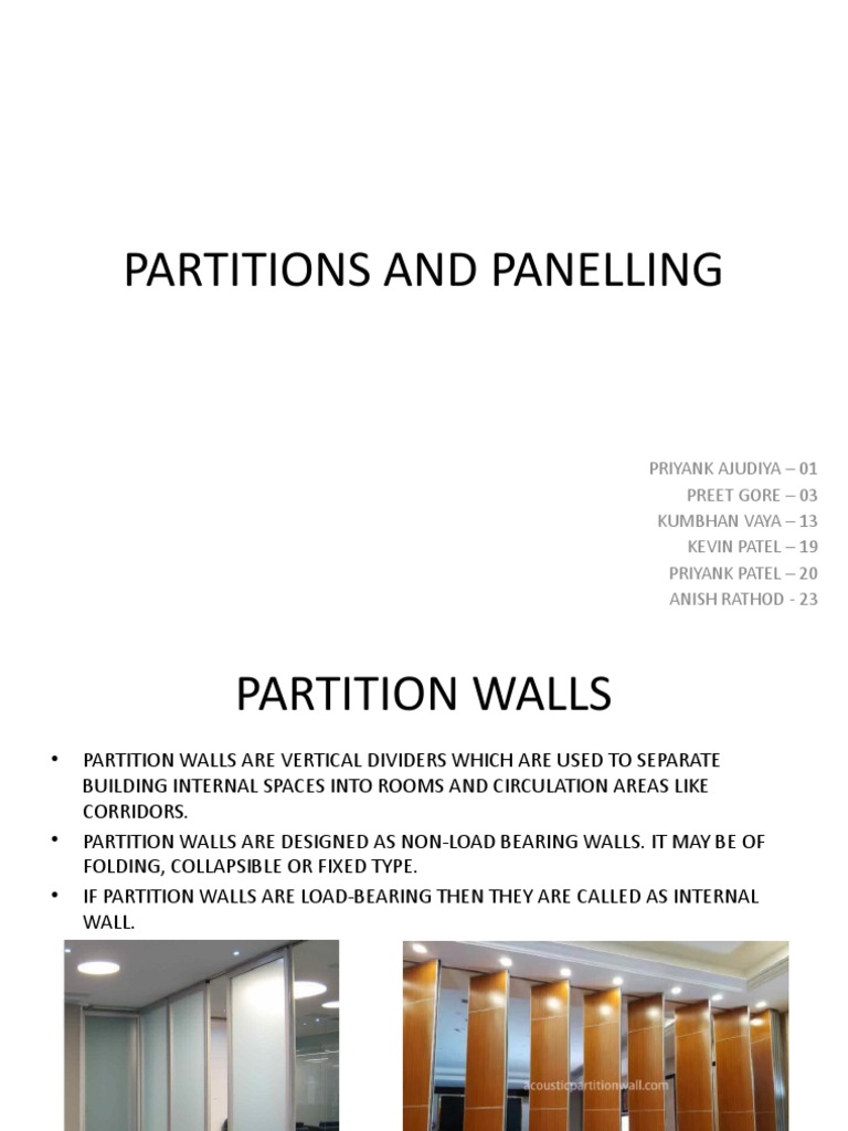 Partitions and Panelling | PDF | Wall | Brick