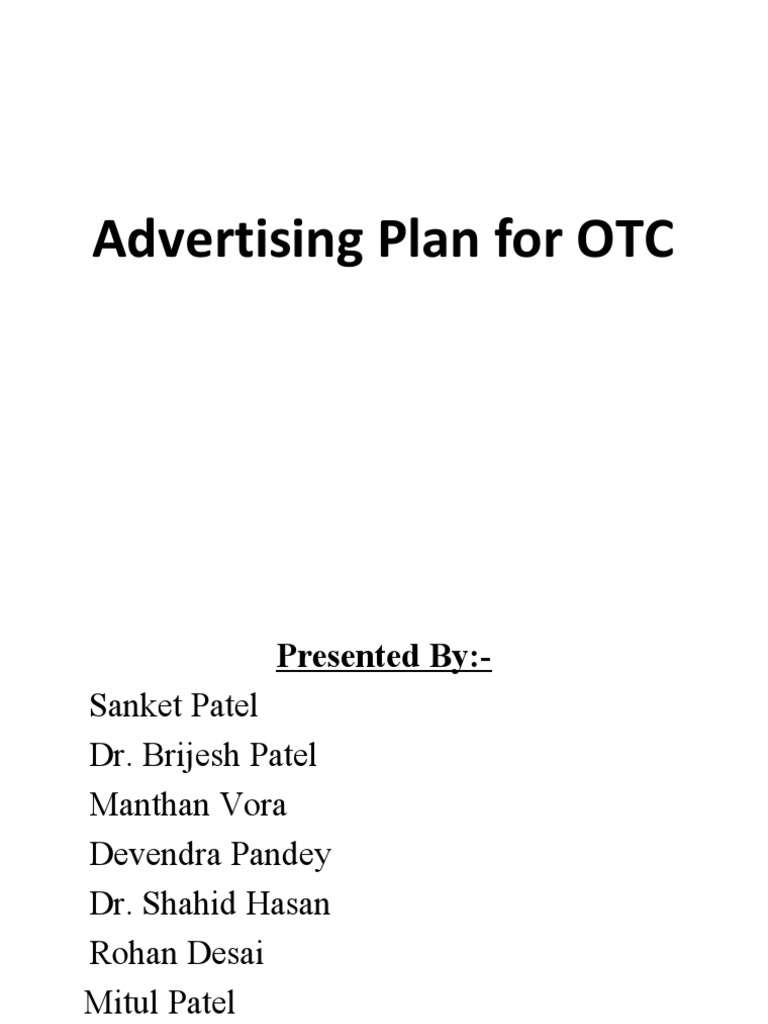 Advertising Plan For OTC | PDF | Over The Counter Drug | Mass Media