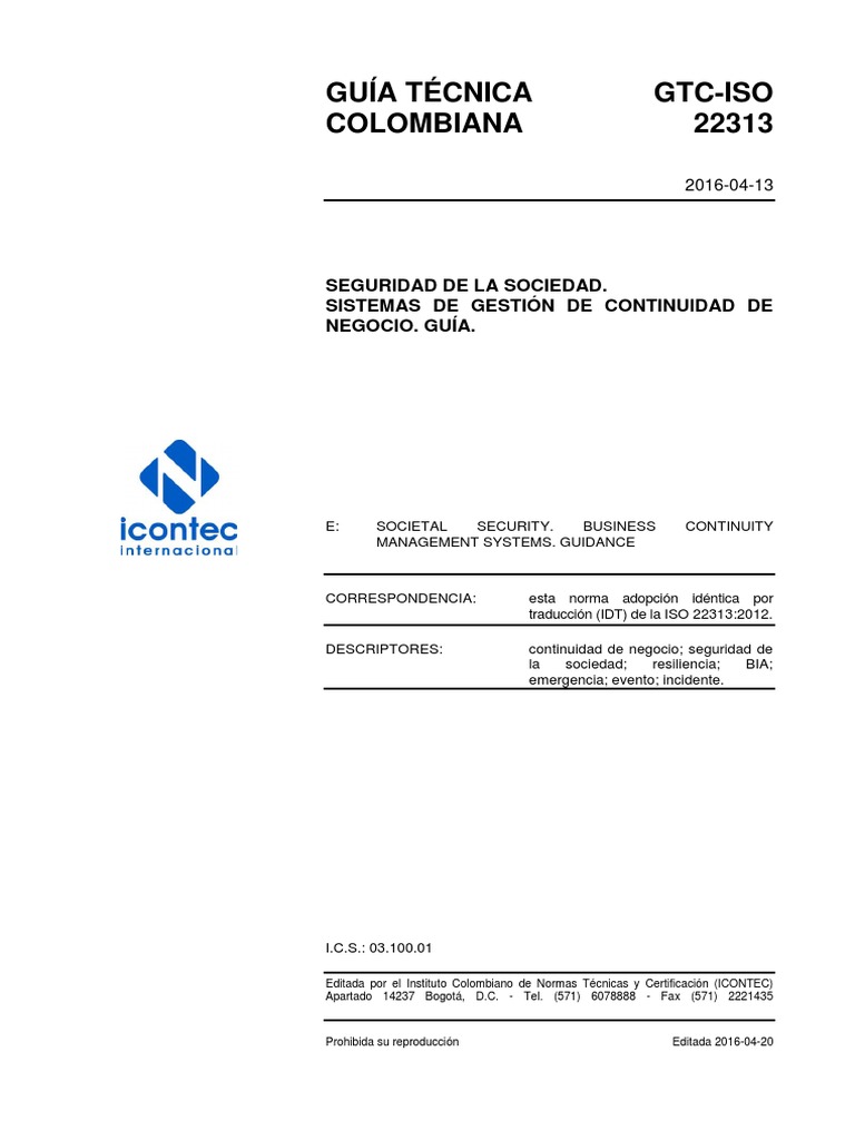 Gtc-Iso 22313 | PDF | Planificación | Science